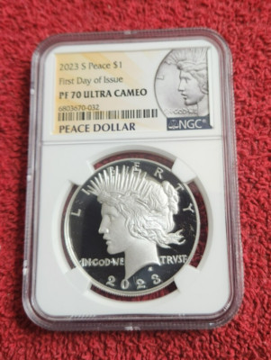 2023 s silver proof Peace Dollar NGC PF 70 Ultra Cameo First Day of ...