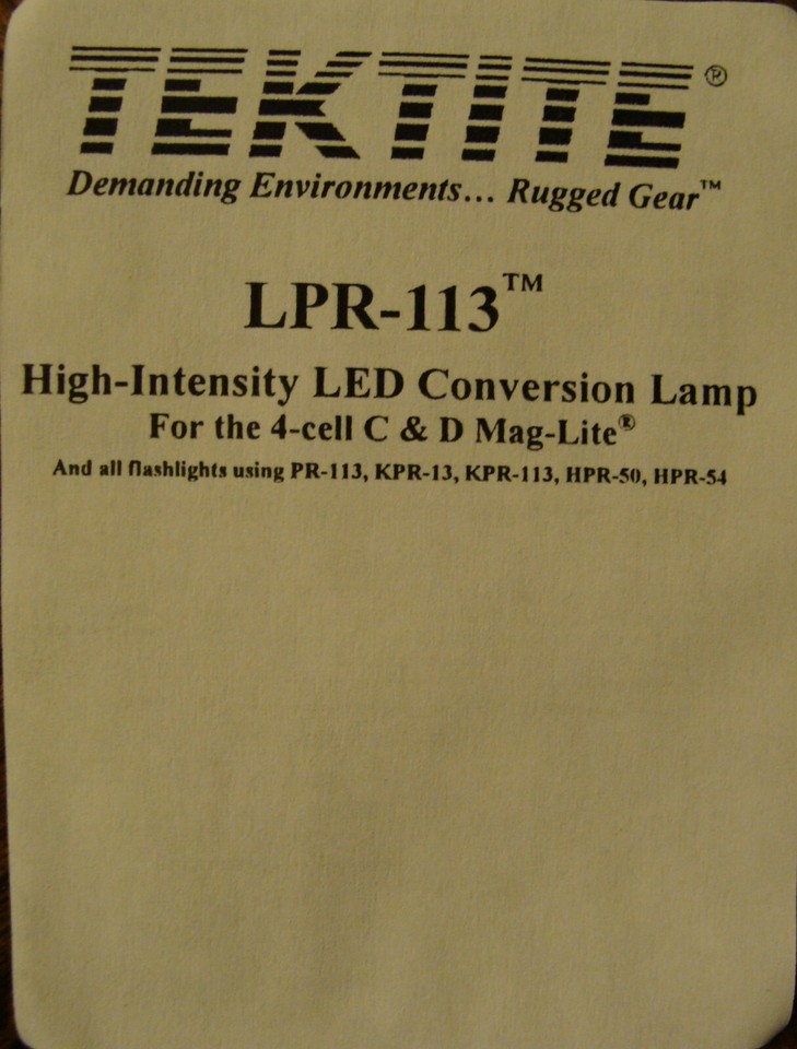 TEKTITE LPR-113 Replacement PR Bulb, 1W LED for 4-cell 6.0V Flashlight ...