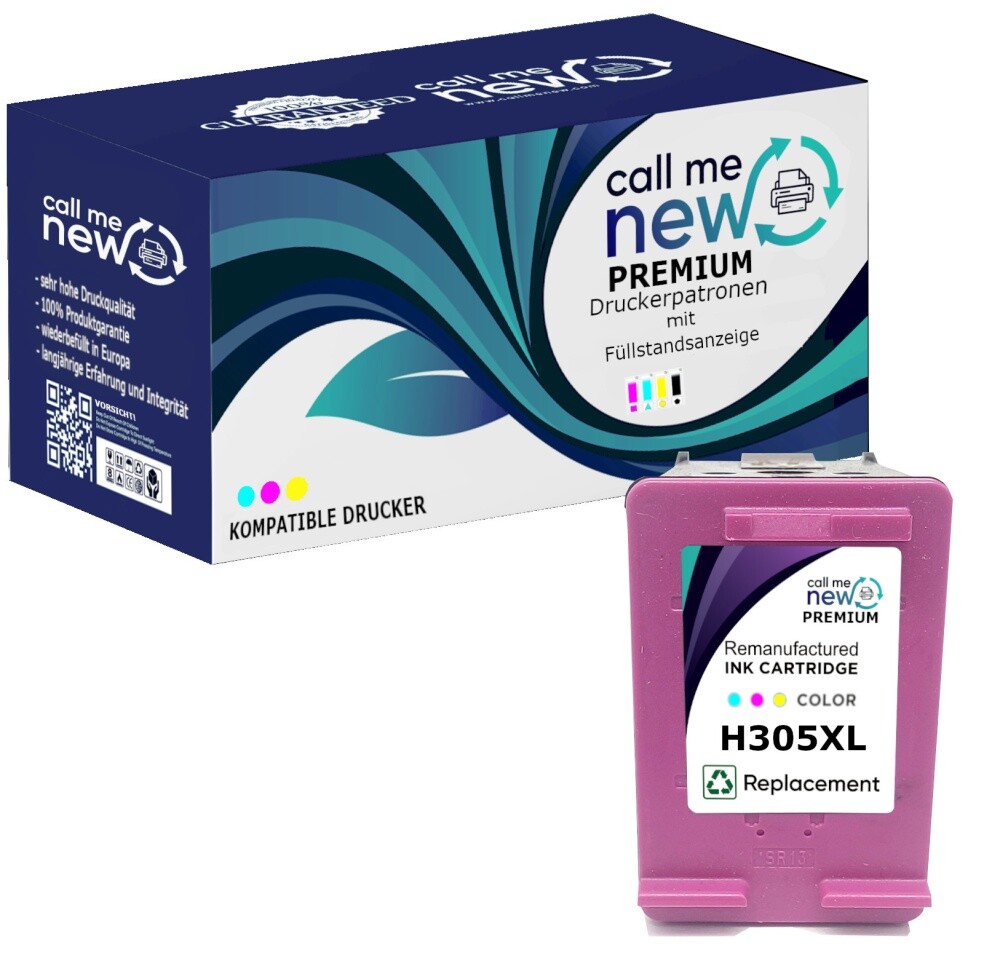 callmenew Premium TINTE PATRONE für HP 305 XL color Deskjet 2320 Plus ...