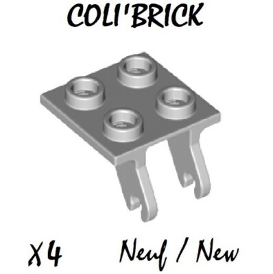 Lego 2415 - 4x Plate modified 2x2 - Gris Light Bluish Gray - NEW NEUF ...