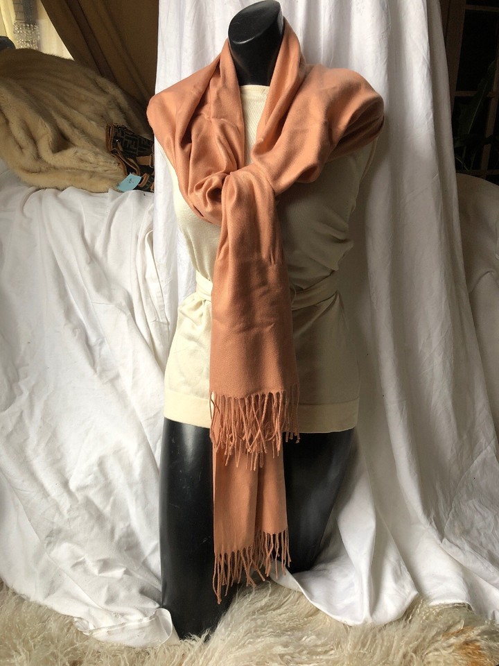 Ladislo Brand LUXE Ultra Soft XL Scarf/Wrap 90% Cashmere Rich Brown ...