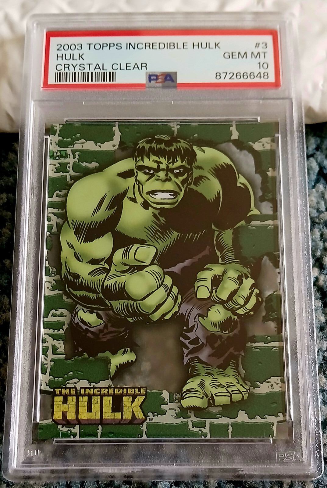 2003 TOPPS THE INCREDIBLE HULK CRYSTAL CLEAR #3 HULK POP 4 PSA 10 GEM ...