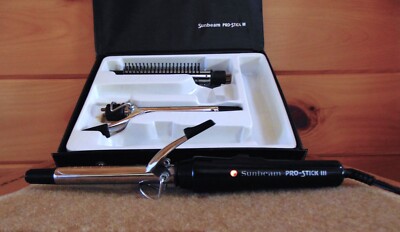 Sunbeam Pro Stick III Hair Curling Iron Double Set and Hair Brush ...