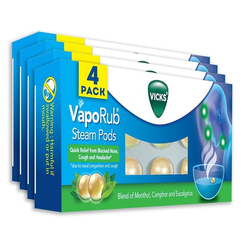 Vicks VapoRub SteamPods 10s, For Steam Inhalation, Quick relief from ...