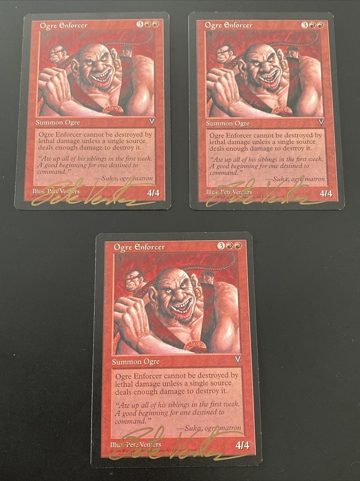 1 X Ogre Enforcer Signed By Pete Venters MTG Visions Set Rare LP/EX ...