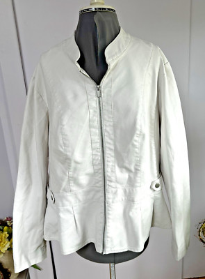 Baccini polyurethane size 2X white long sleeve light weight jacket | eBay