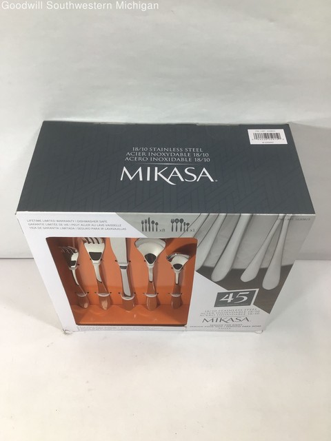 Mikasa Emile 18/10 Stainless Steel 45-Piece Flatware Set Service for 8 ...
