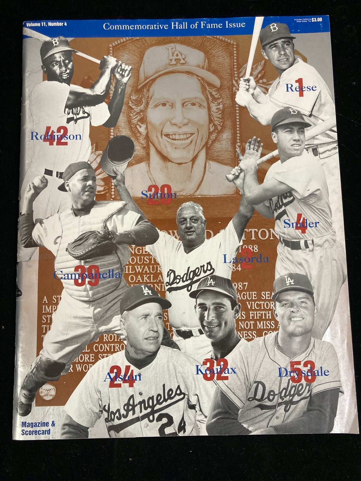 1998 LOS ANGELES DODGERS MAGAZINE, COMMEMORATIVE HALL OF FAME ISSUE ...