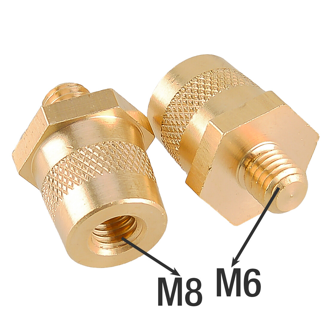 1Pair Brass Battery Terminal Connector M6 to M8 Thread Adapter for Car ...