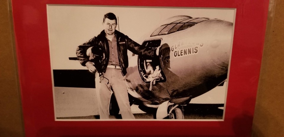Legendary Chuck Yeager signed photo red matted coa Auto Military | eBay