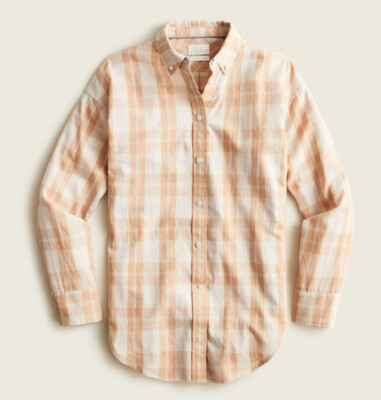 J. Crew Relaxed Fit Featherweight Peach / Pink Shirt 8 NWT! | eBay