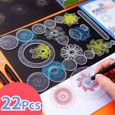 22pcs Puzzle Spirograph Drawing Toys for Children Geometric Drafting ...