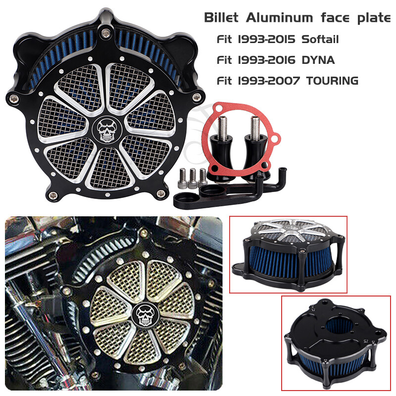 Skull Air Cleaner Intake Filter Fit For Harley Road Glide King Softail ...