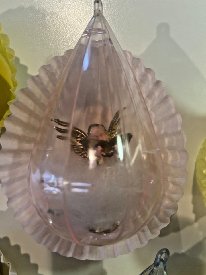 13 Vintage Diorama Jewel Brite Plastic Christmas Ornaments Angel Santa ...