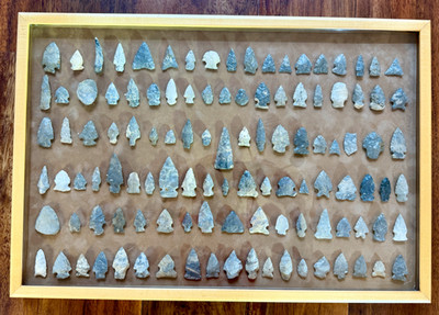Framed Arrowhead Collection - 112 points - 22"x15" | eBay