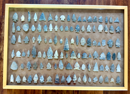 Framed Arrowhead Collection - 112 points - 22"x15" | eBay
