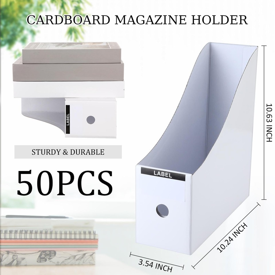 50 Pcs Cardboard Magazine Holder Magazine File Holder Magazine Storage ...