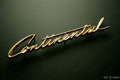 1958 Lincoln Continental Grille Script Nameplate in 24k Gold NEW BAK ...