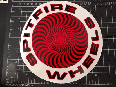 Spitfire Wheels Red Black Circle Logo vtg 2000's large sticker decal 7. ...