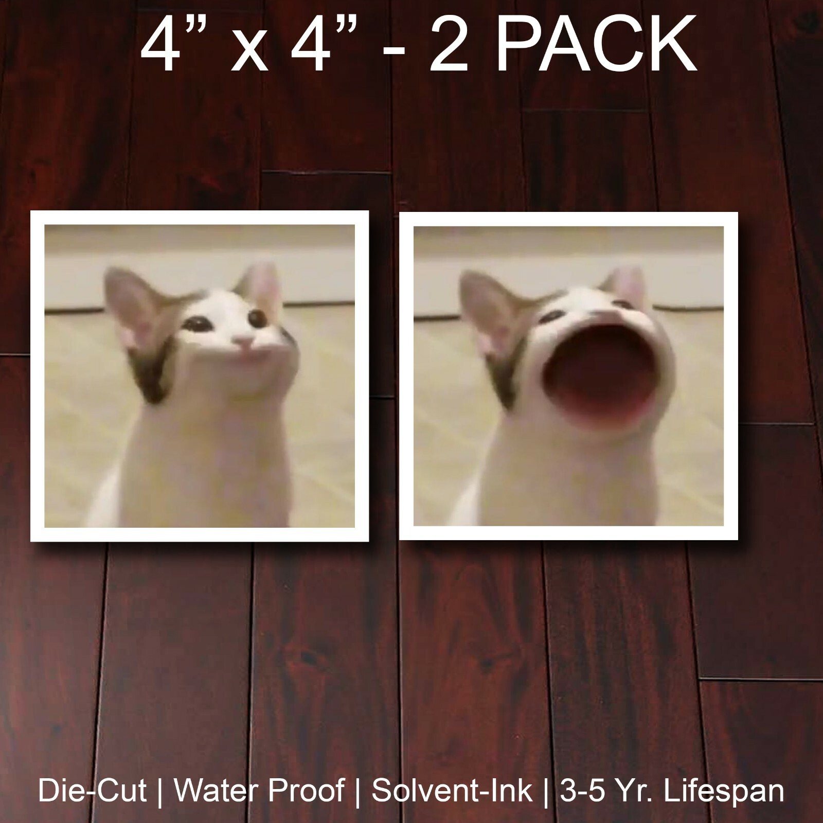 Pop Cat Wide-Mouthed Popping Cat Sticker Vinyl Decal Premium Laptop ...