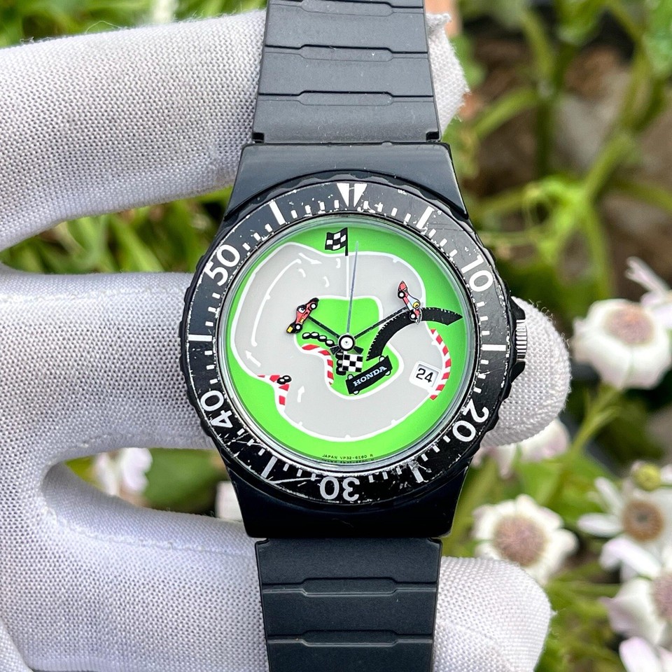 Vintage Seiko Honda F-1 Car Racing Track Dial Japan Men's Quartz Watch ...