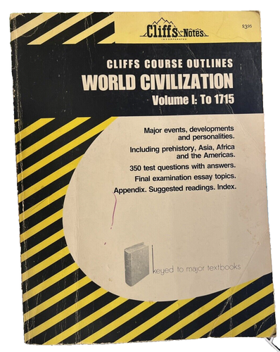 Cliff Notes Vintage World Civilization Vol 1: To 1715 Study Guide PB ...