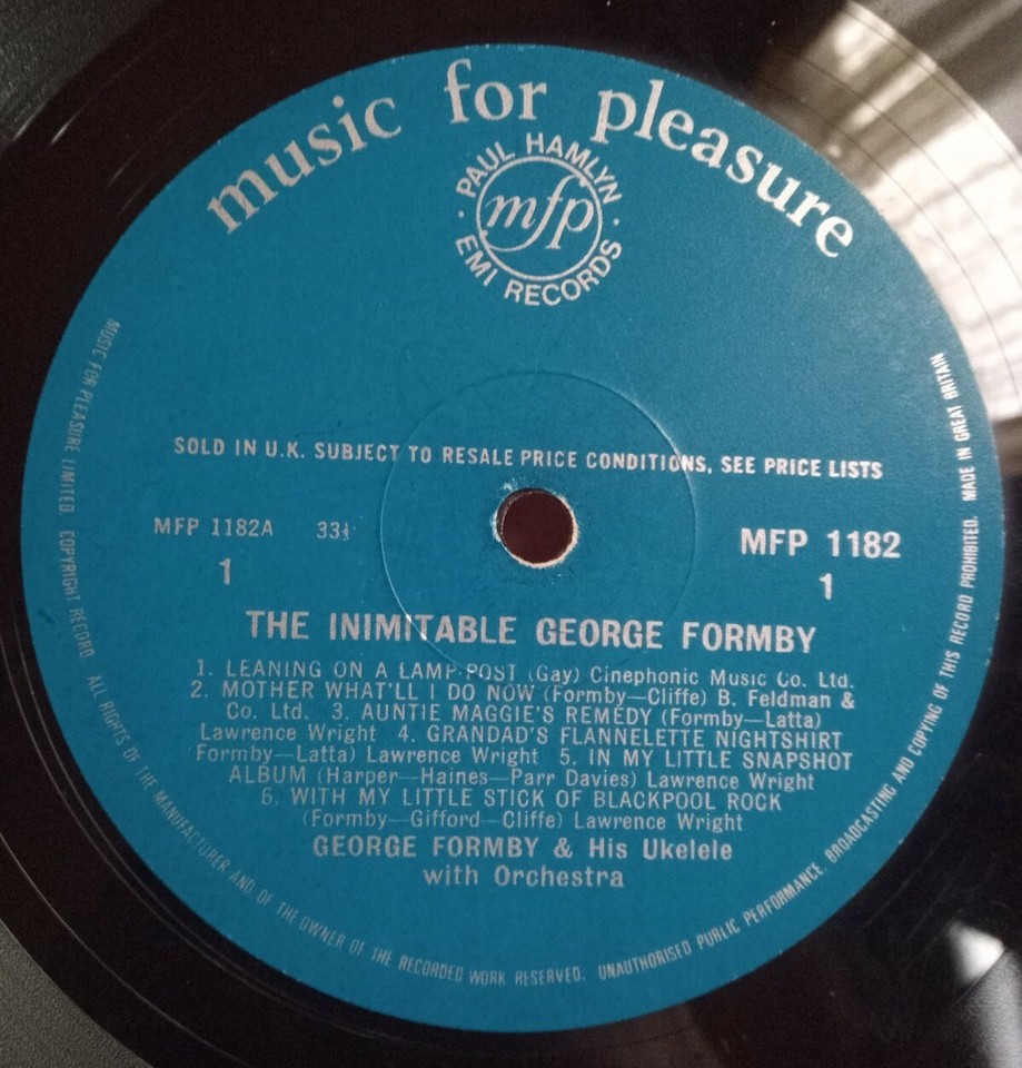 GEORGE FORMBY - THE INIMITABLE GEORGE FORMBY ORIGINAL UK MONO vinyl ...
