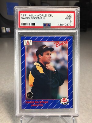 1991 All World CFL David Beckman #23 - PSA 9 - POP 1 (none graded ...