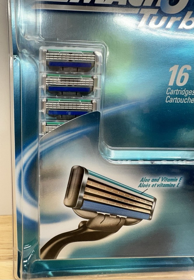 16 NEW Gillette Mach3 TURBO 16 Cartridges Blades Refills Razor 2001 | eBay