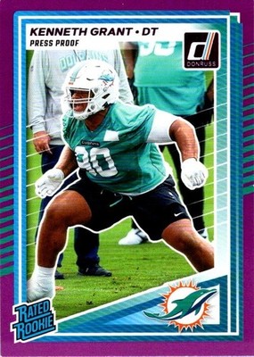 Kenneth Grant 2025 Donruss Purple Base Rookie Card #370 - Dolphins | eBay