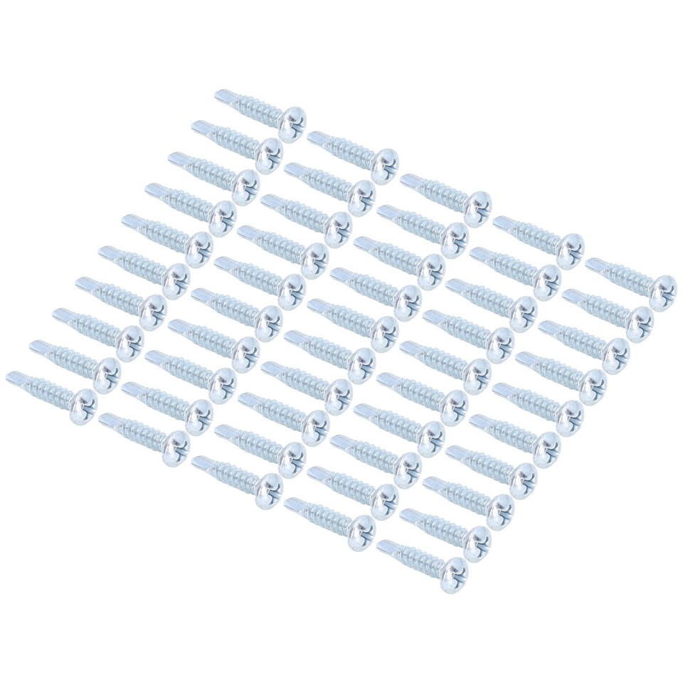 Roud Head 50Pcs Self Drilling Screw Cross Carbon Steel 4.2x19mm ...