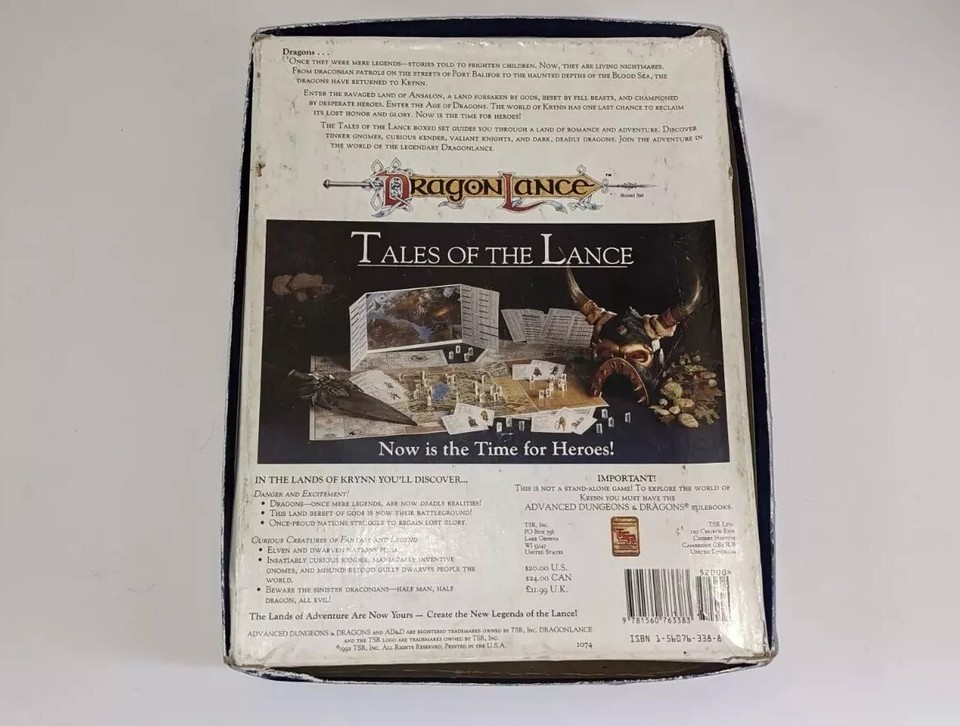 1992 TSR AD&D 2nd Edition Dragonlance: Tales of the Lance boxset - maps ...