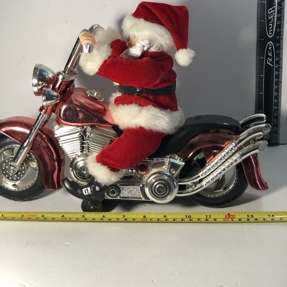 Santa On Motorcycle lights, songs, Animated, Battery Operated. | eBay