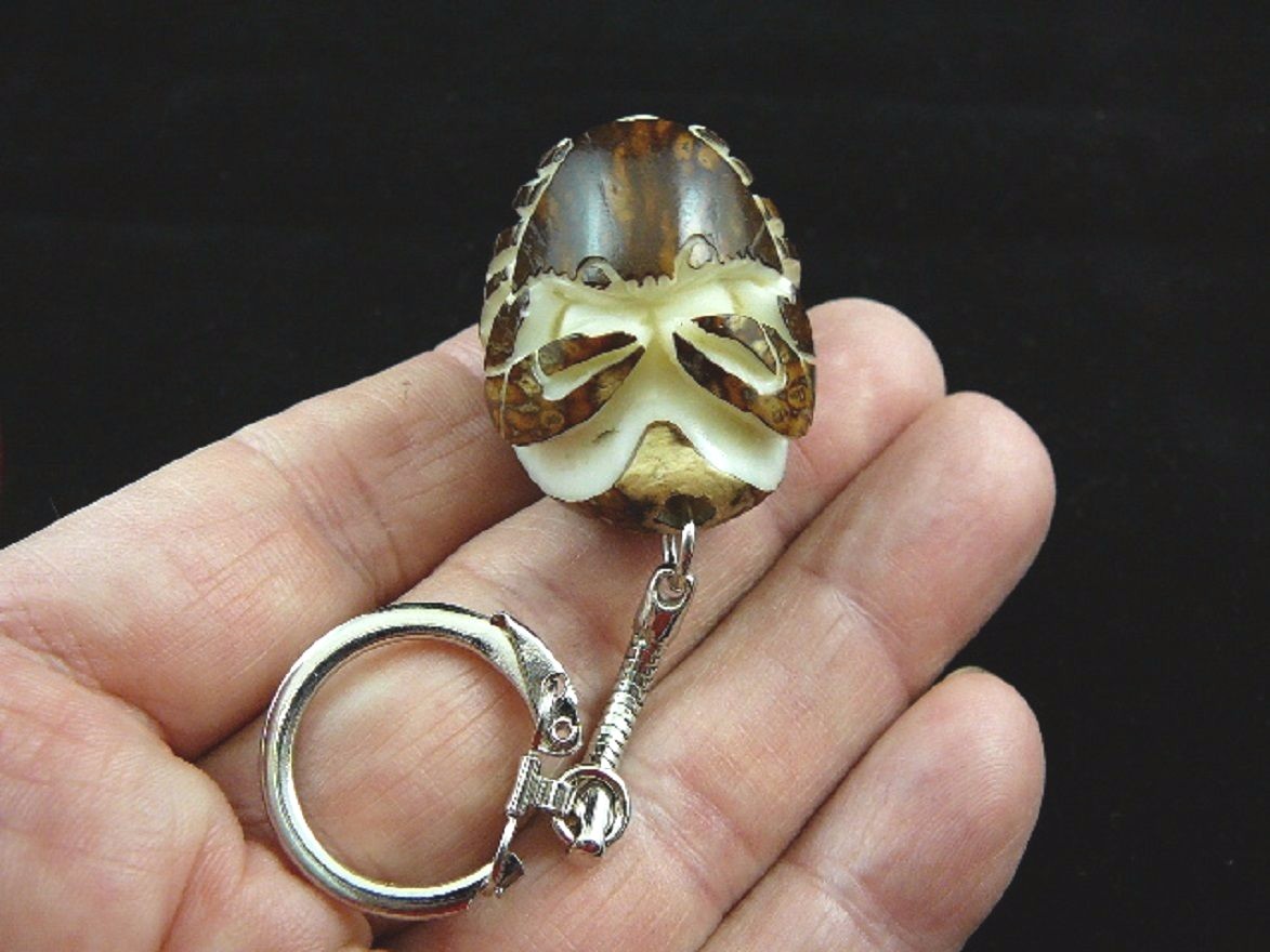 (TNE-CRAB-248) little Blue CRAB crabs TAGUA NUT Figurine KEYCHAIN key ...