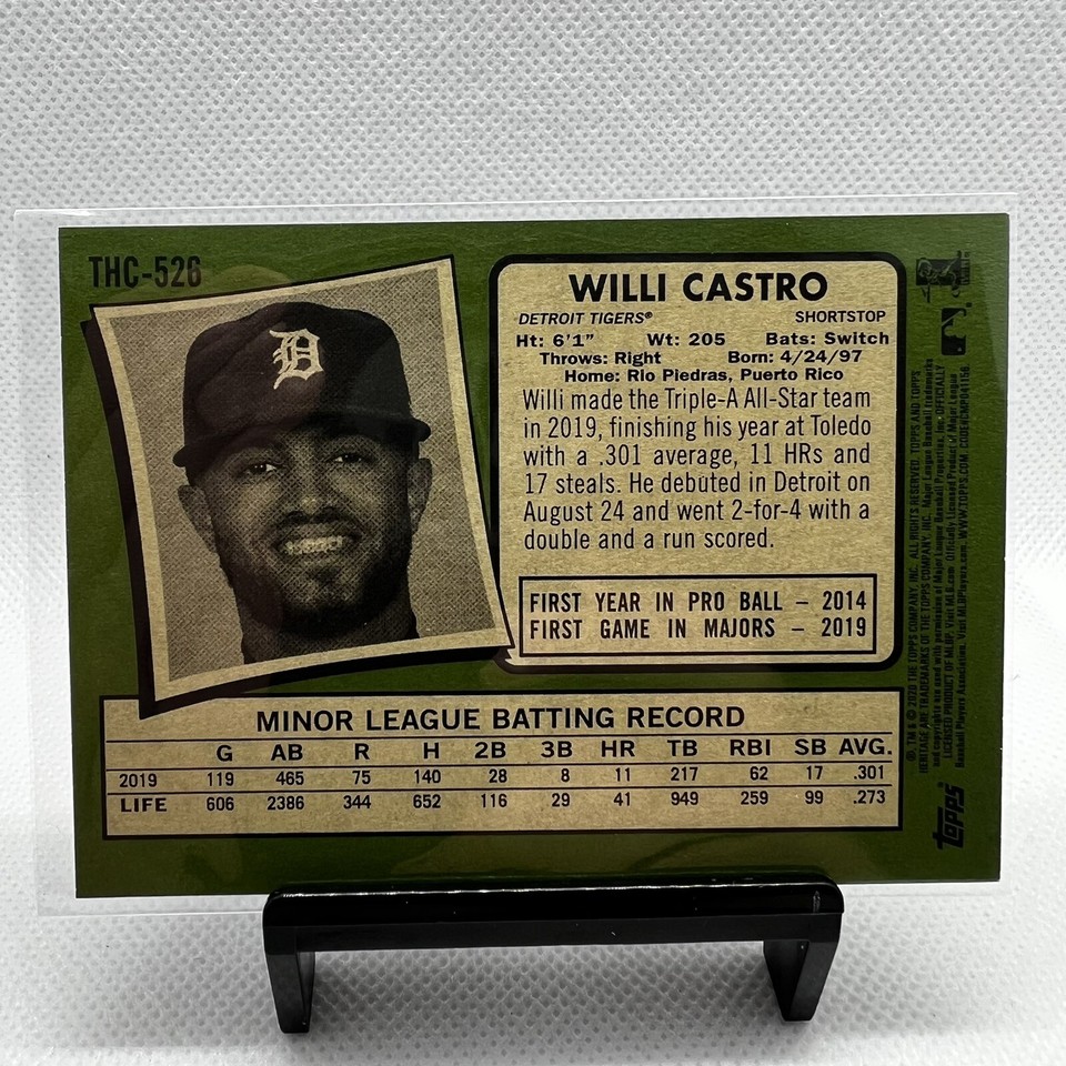 2020 WILLI CASTRO Topps Heritage Chrome #THC-526 Purple Refractor ...