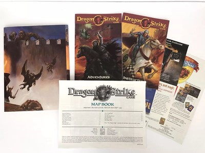 1993 Dragon Strike TSR Board Game Instructions Map Book Adventure Book ...