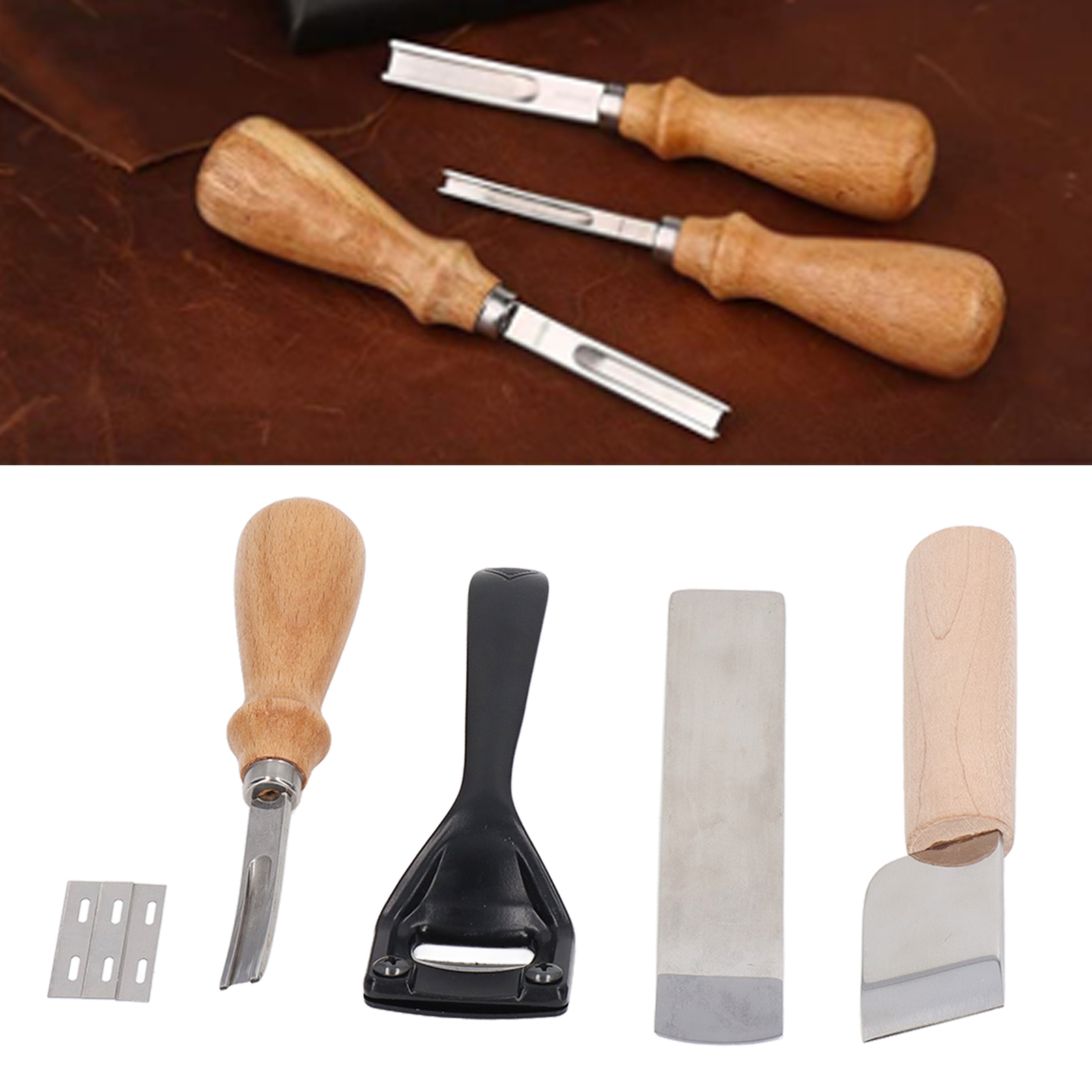 Metal Leather Skiver Set Easy Cutting Incisive Curved Handle Safety ...