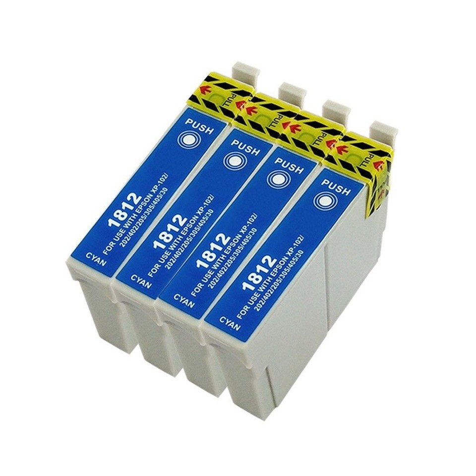 4 Cyan Ink Cartridge for Use With Epson XP-212 XP-215 XP-225 XP-312 XP ...