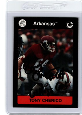 1991 Collegiate Collection AUTO #21 TONY CHERICO Arkansas Razorbacks ...