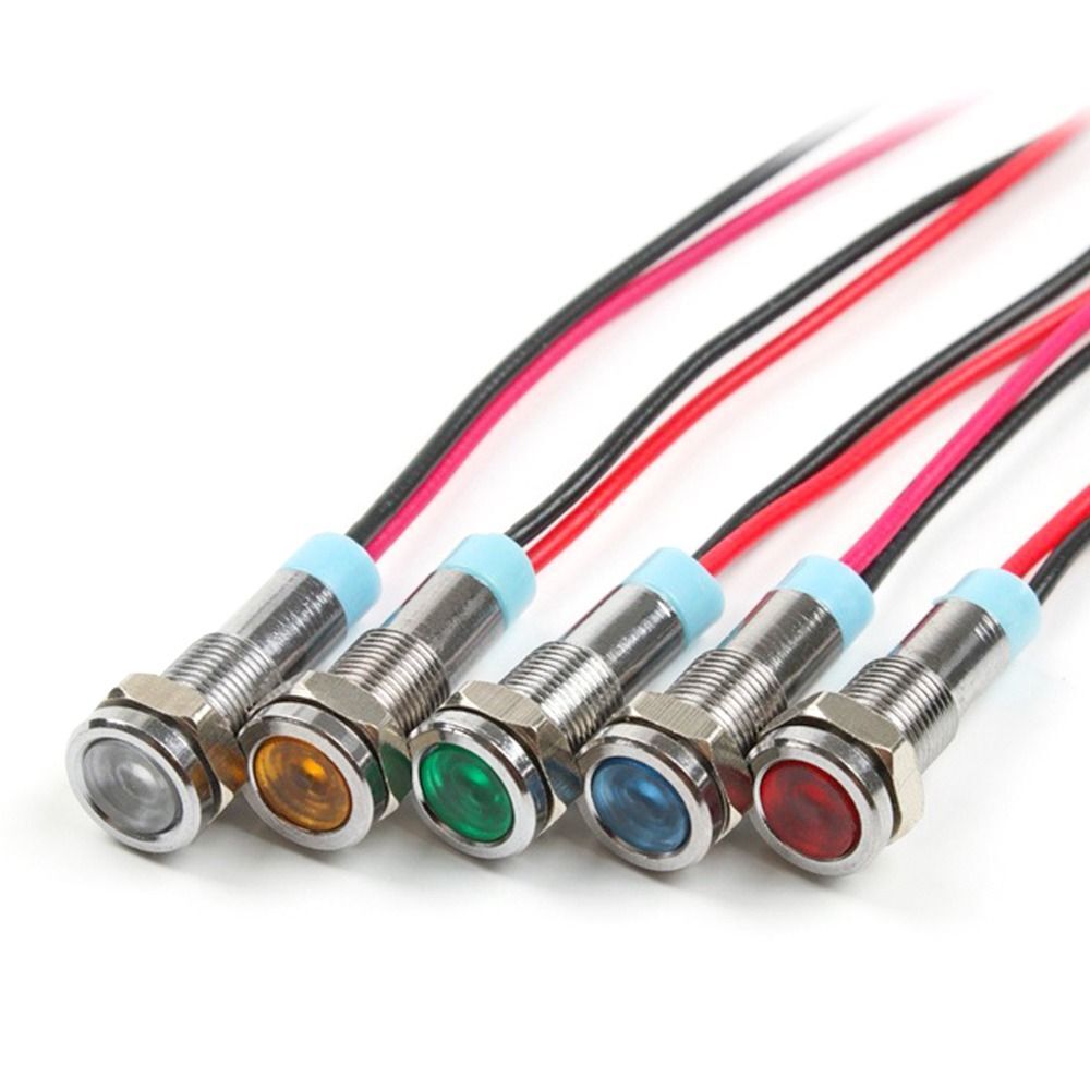 12V 220V Pilot Wires Switch LED Indicator Pilot Light Signal Lamp Panel ...