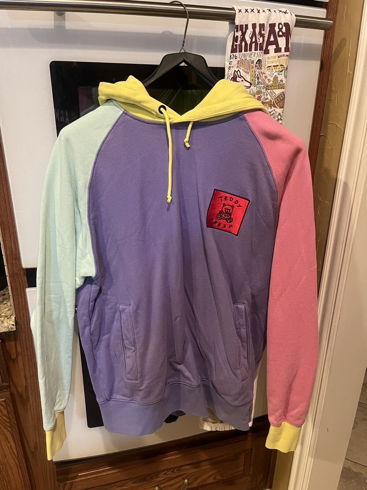 Teddy Fresh Hoodie Sweatshirt Mens Medium Purple Colorblock Cotton ...