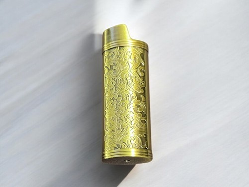 Dark Gold Filigree Metal Shell Lighter Case Cover Holder Fits Bic ...