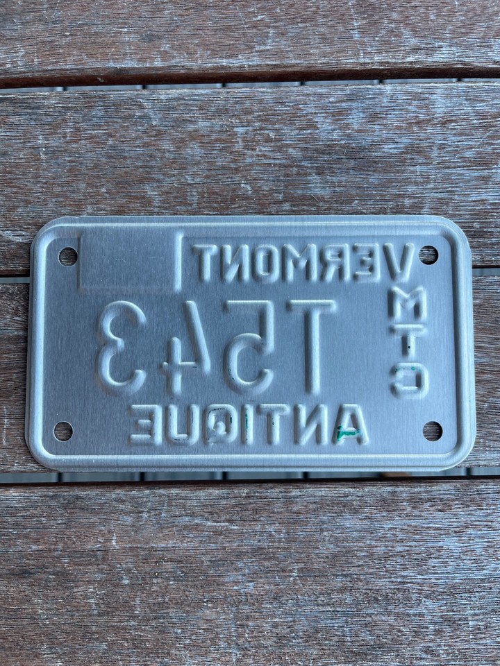 2020s VERMONT VT ANTIQUE MOTORCYCLE MC LICENSE PLATE # T543 | eBay