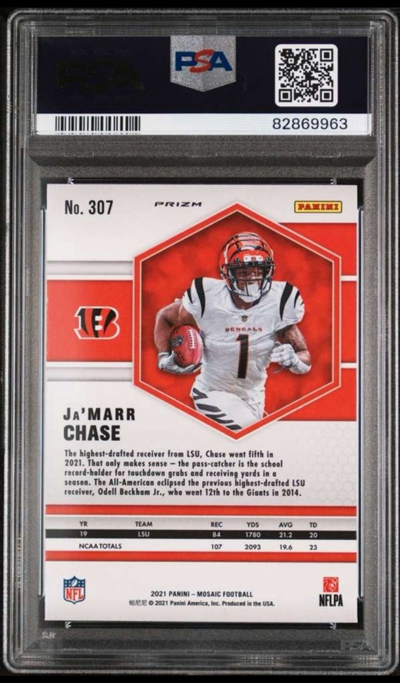 Beautiful Rookie Jamar Chase Reflective Yellow 🪩💛💛 PSA 10! 🐅🐅 | eBay