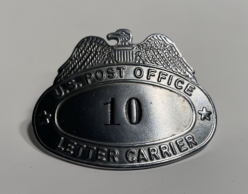 Vintage US Post Office USPS #10 Letter Carrier Hat Badge Pin Walter ...