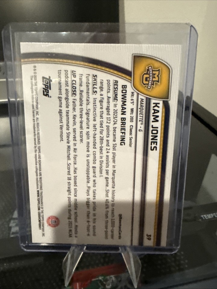 2024-25 Bowman University Chrome - Kam Jones #39 Green Shimmer ...