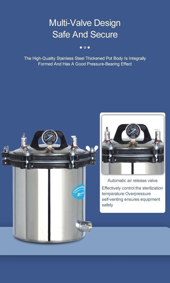 18L Lab Autoclave Steam Sterilizer Stainless Steel Autoclave Machine YX ...