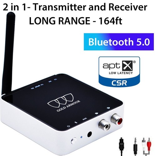 Bluetooth 5.0 Transmitter Receiver 2 IN 1 Wireless Audio 3.5mm Jack Aux ...