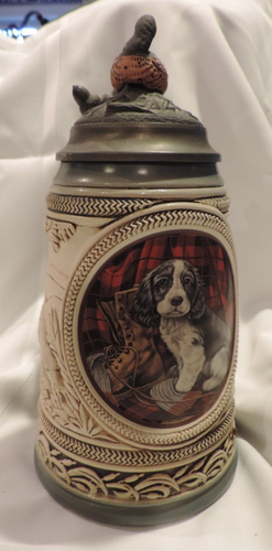 1995 BUDWEISER FIRST HUNT SERIES SPRINGER SPANIEL STEIN BY GERZ GERMANY ...