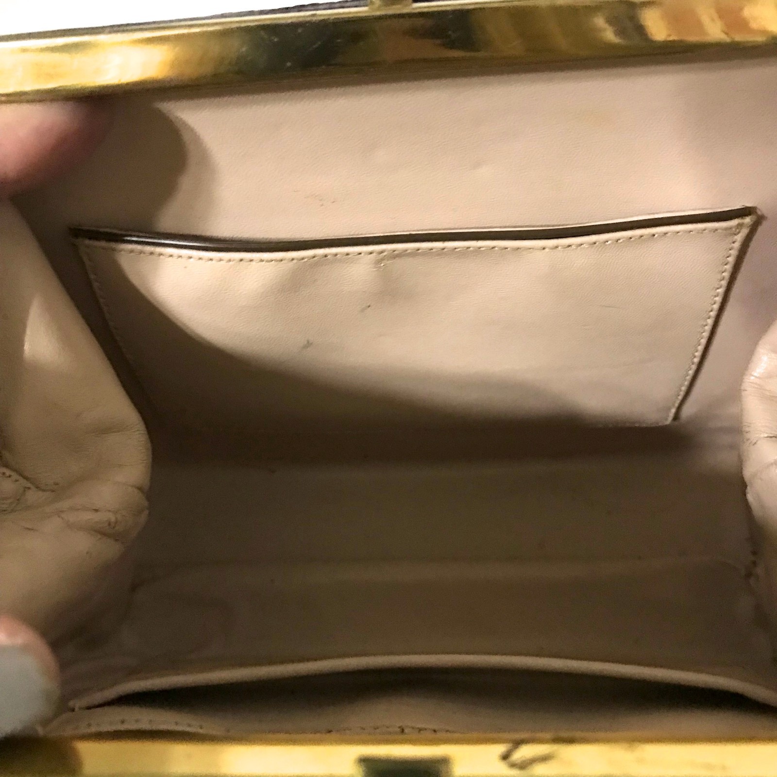 Vintage Bellestone Snakeskin Handbag 1950's Kelly Bag Brass Framed ...